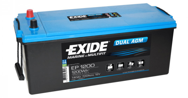 EP1200 Exide Dual AGM Batteri 12V 140Ah 700A/EN